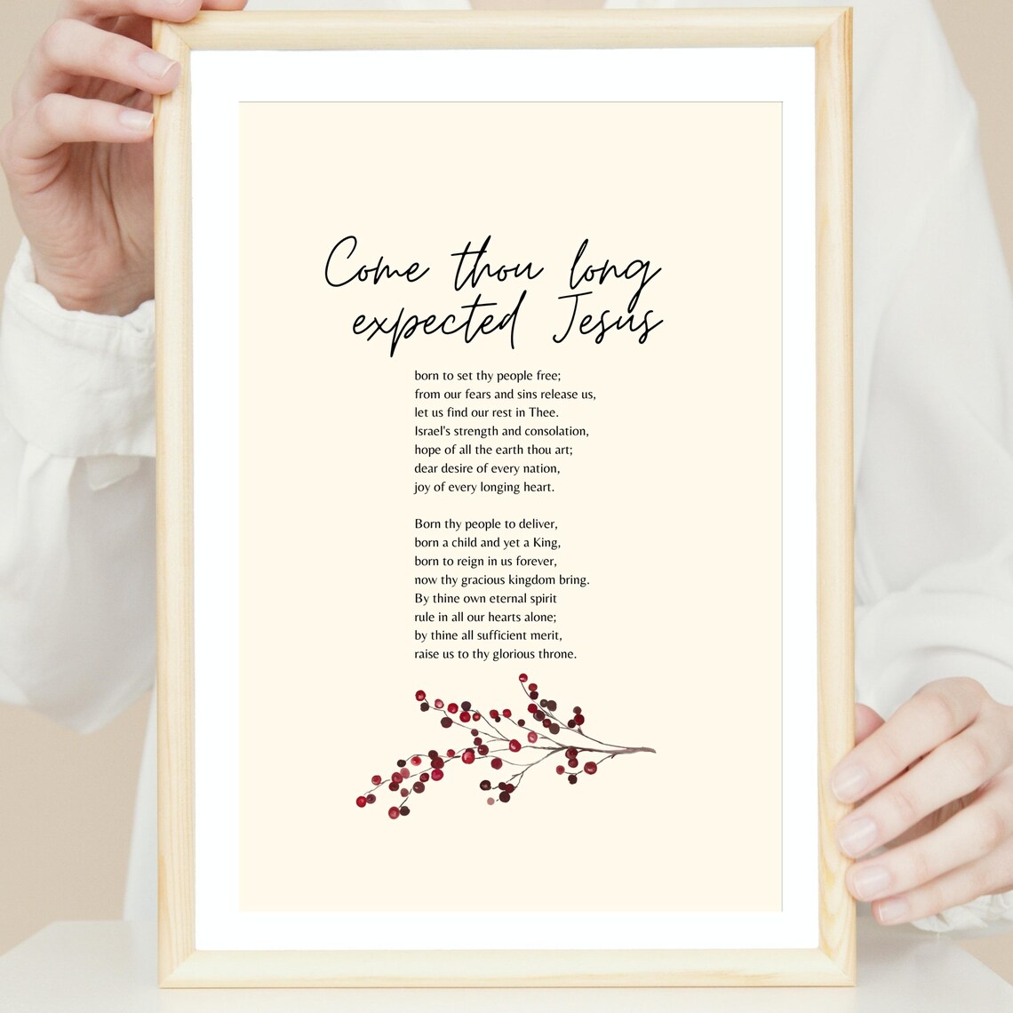 Come Thou Long Expected Jesus | Digital Download | Christmas Carol Wall ...