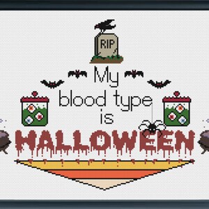 Cross Stitch PDF Pattern - 'blood Type' - Etsy
