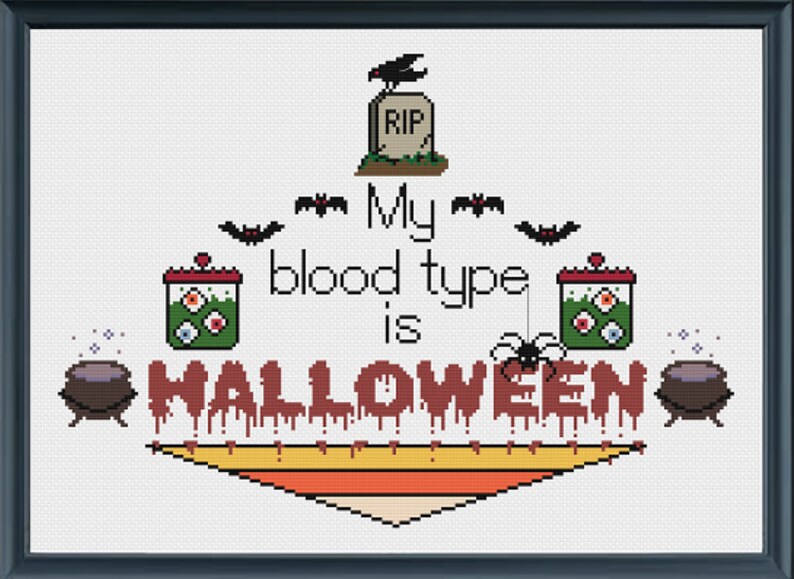Cross Stitch PDF Pattern - 'blood Type' - Etsy