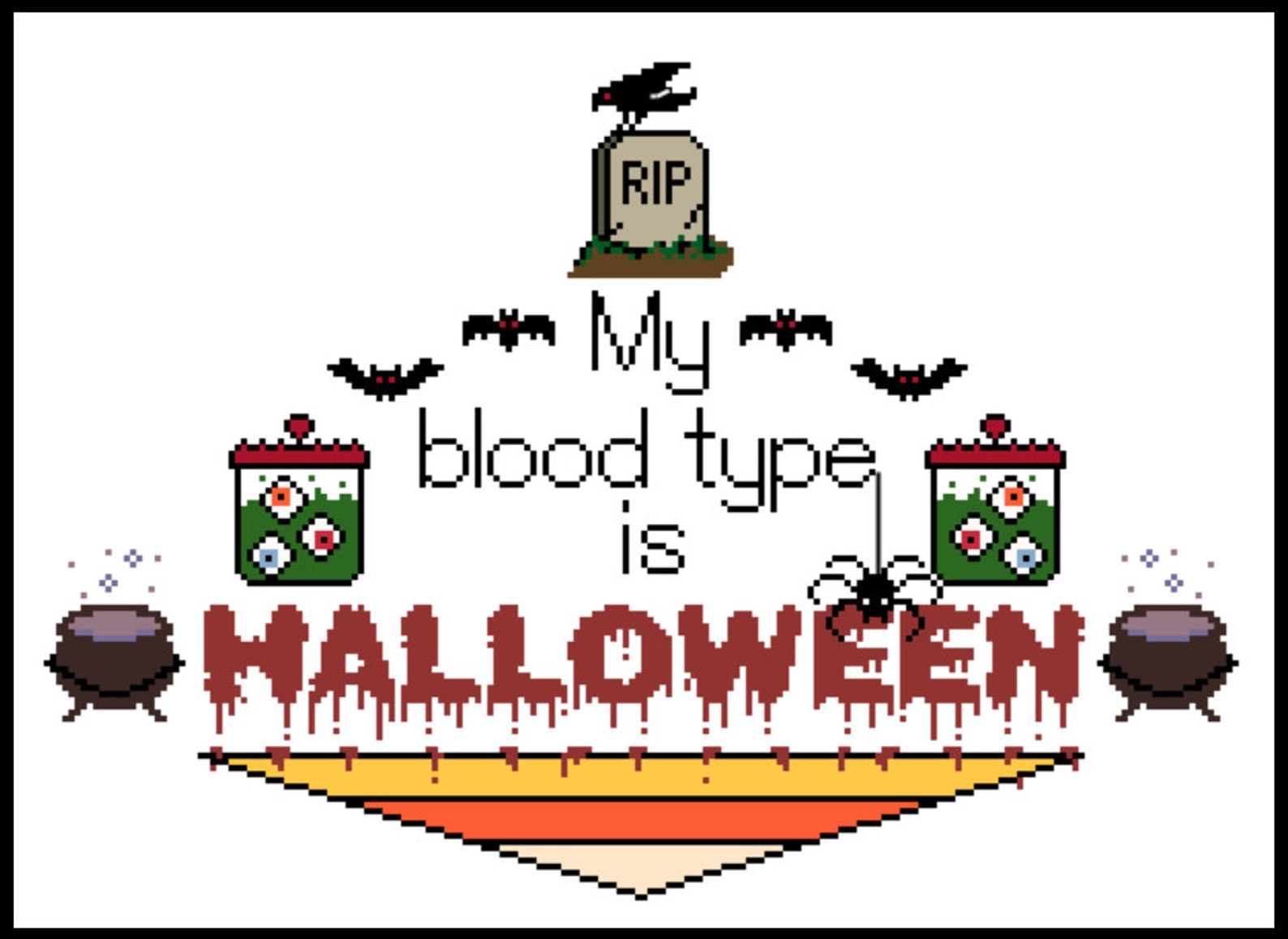 Cross Stitch PDF Pattern - 'blood Type' - Etsy