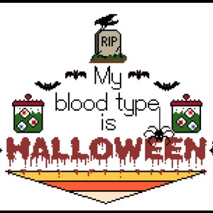 Cross Stitch PDF Pattern - 'blood Type' - Etsy