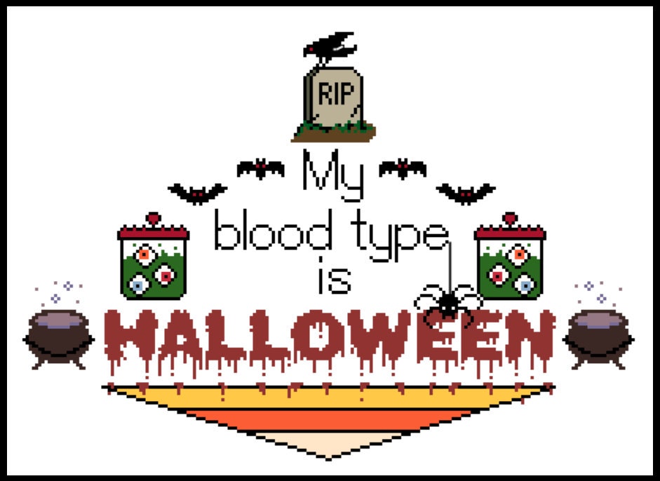 Cross Stitch PDF Pattern - 'blood Type' - Etsy
