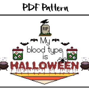 Cross Stitch PDF Pattern - 'blood Type' - Etsy