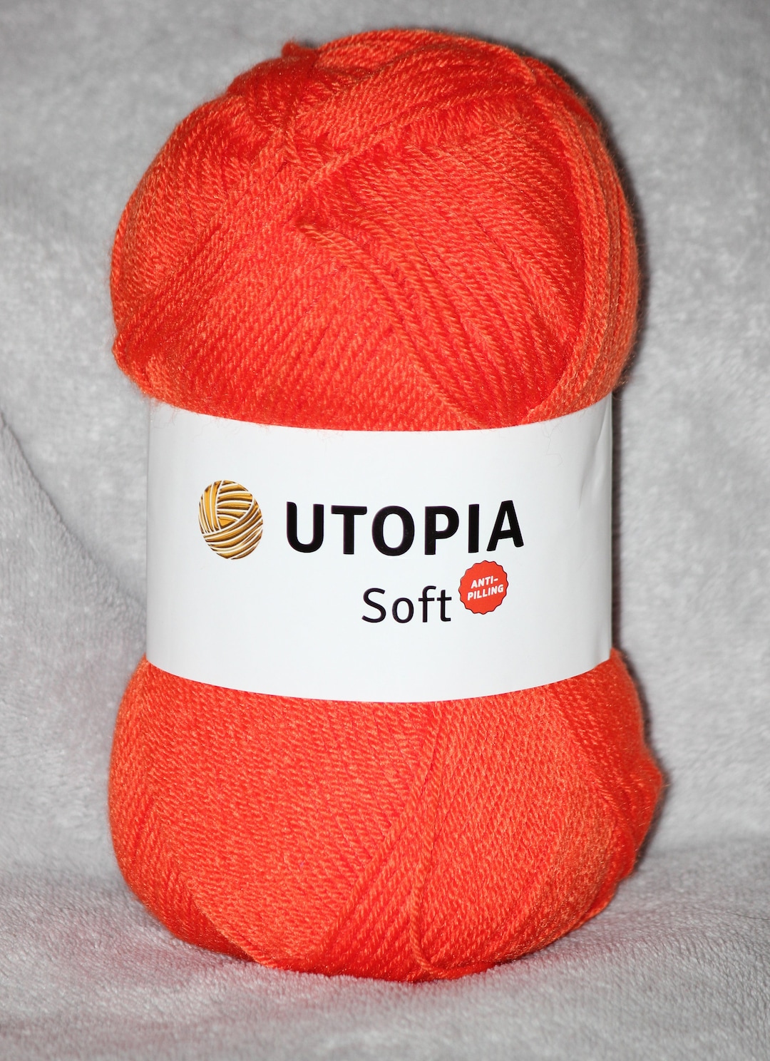 Orange, Almost Neon Orange and Fuchsia-colored Yarn. 100% Acrylic. Soft ...