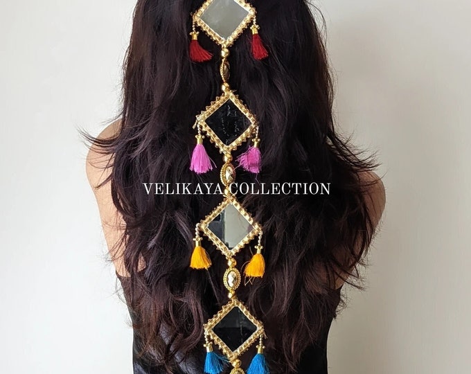 Hyderabad Mirror Paranda Punjabi Parandi Indian Hair Accessory ...
