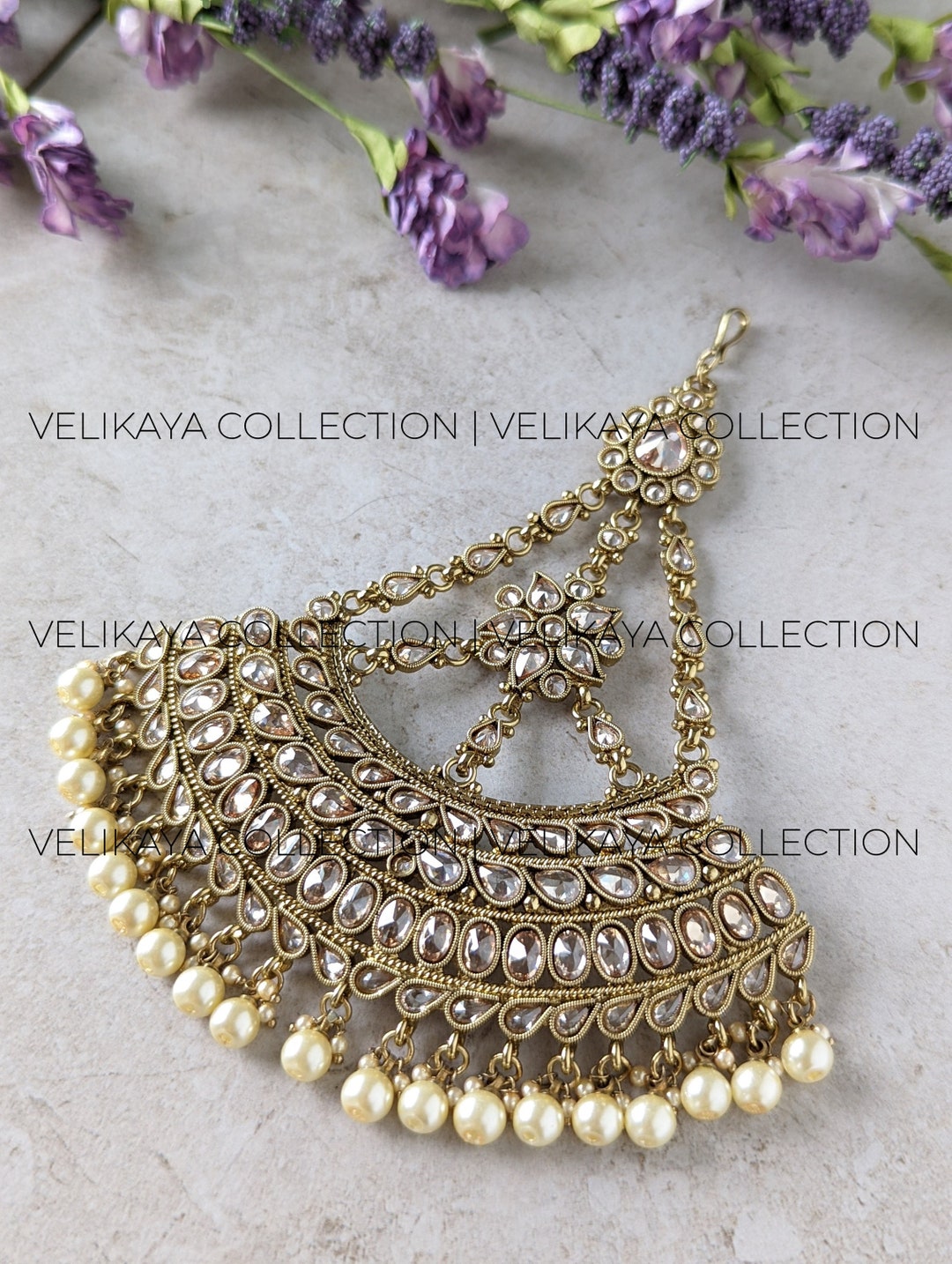 Antique Gold Pasa Pakistani Jewelry Bridal Jewelry Tikka Bollywood ...