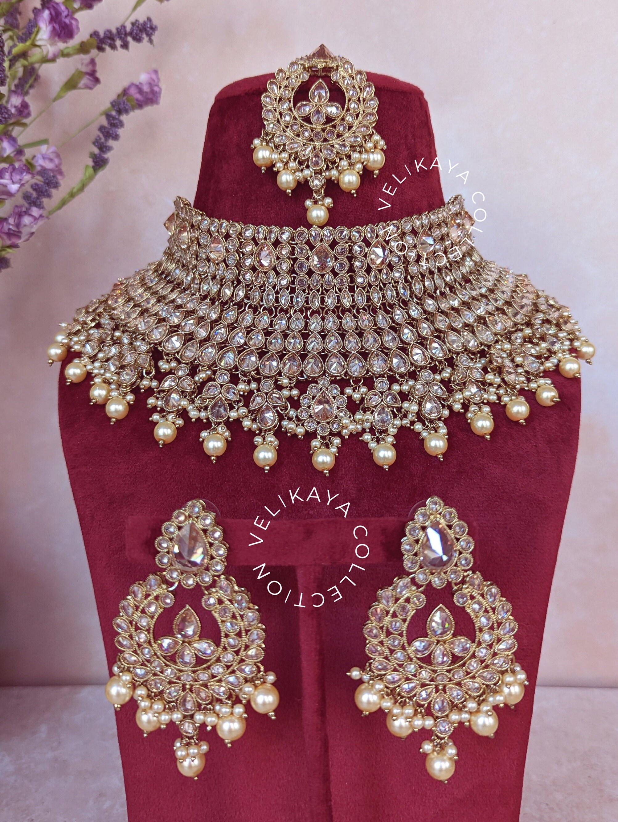 Gold Indian Bridal Necklace Set / Indian Bridal Jewelry / - Etsy Canada