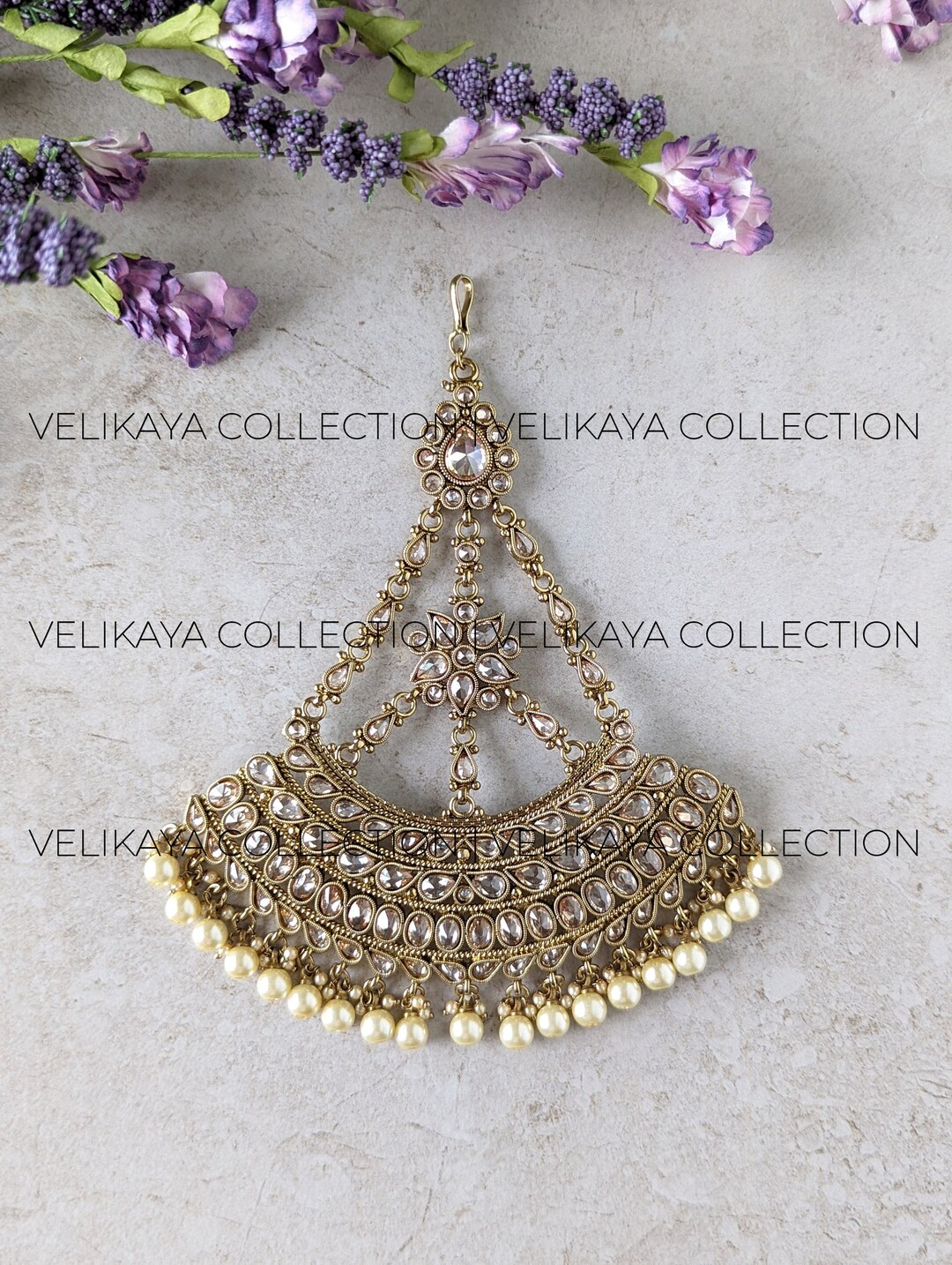 Large Antique Gold Pasa Pearl Jhumar Indian Jewelry Pakistani Jewelry ...