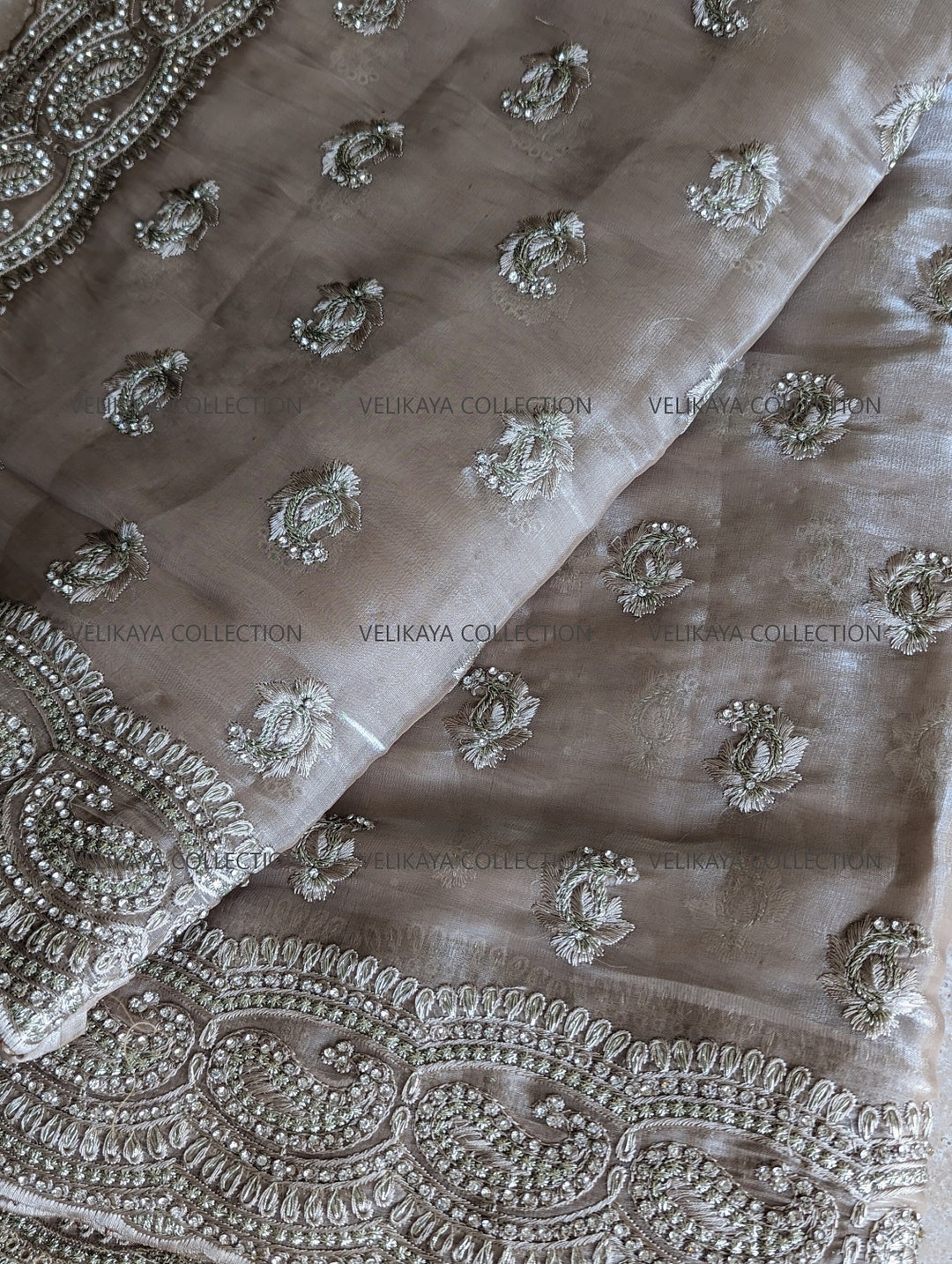 Paisley Organza Sari/ Bollywood Designer Sari/ Party Wear Saris ...