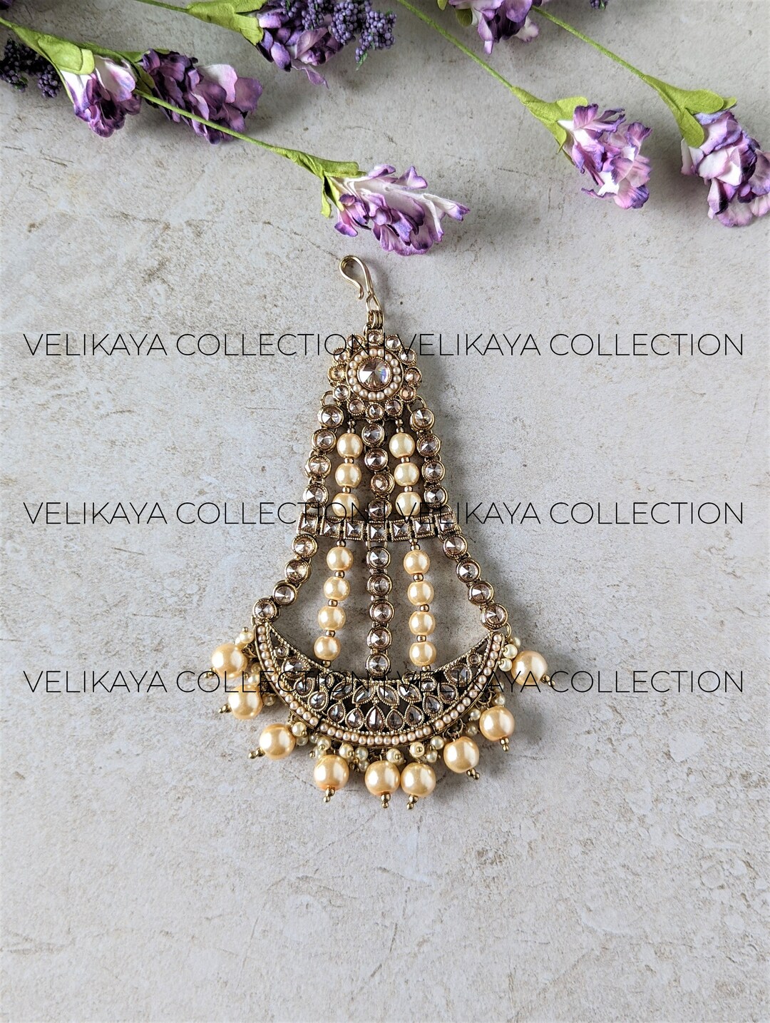 Moon Pasa Punjabi Jhumar Pearl Site Tikka Indian Jewellery Pakistani ...