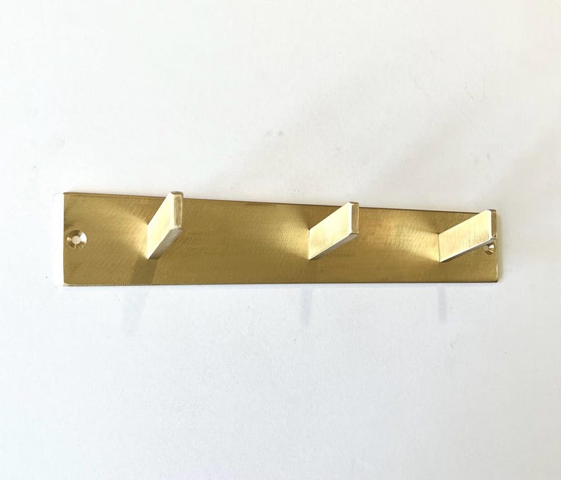Brass Wall Mount Coat Rack- Brushed Brass Minimal Wall Mounted Coat ...