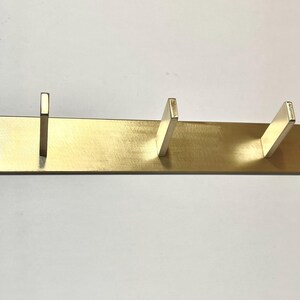 Brass Wall Mount Coat Rack- Brushed Brass Minimal Wall Mounted Coat ...