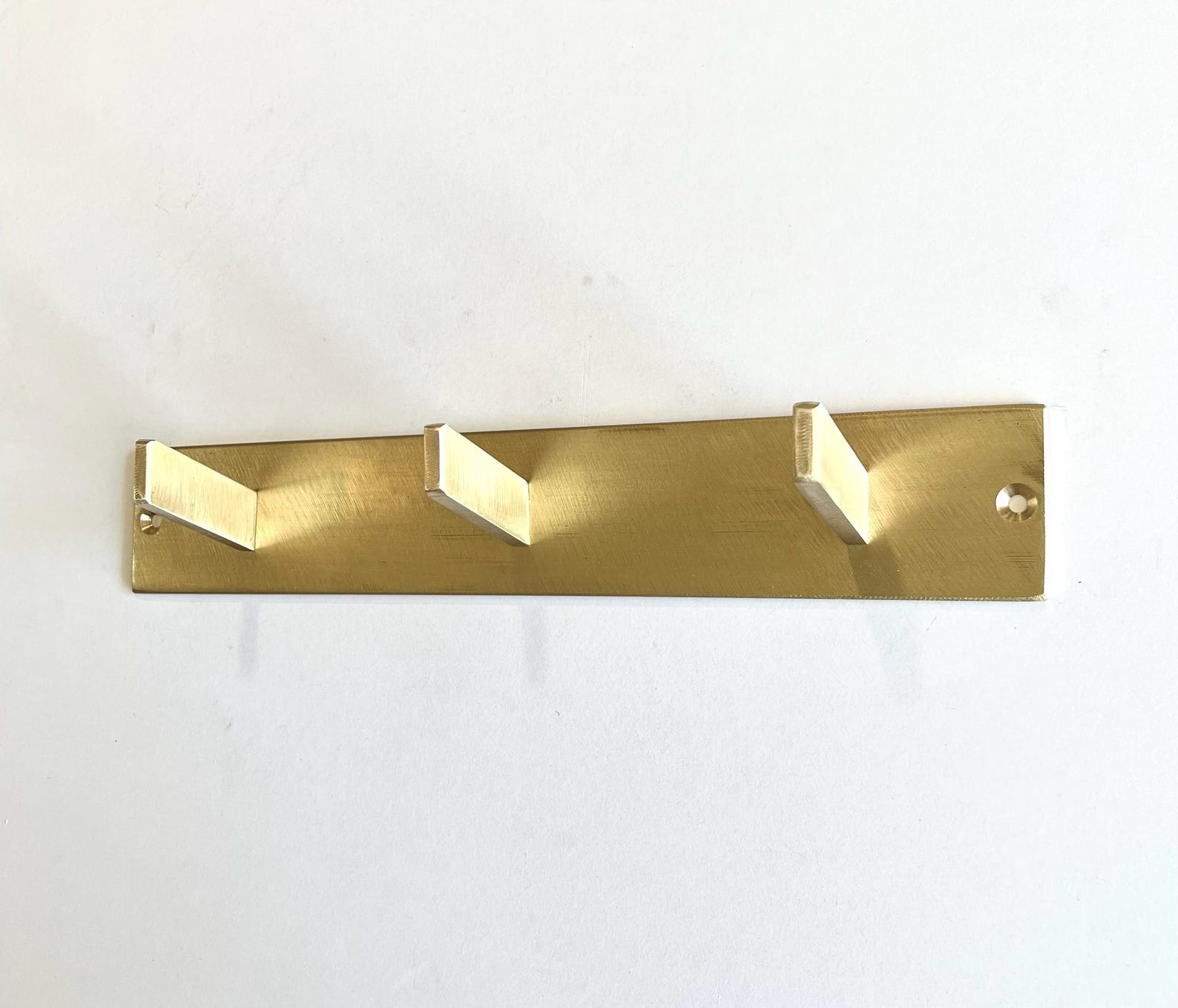 Brass Wall Mount Coat Rack- Brushed Brass Minimal Wall Mounted Coat ...