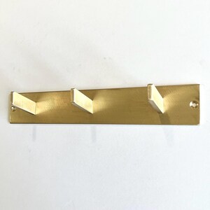 Brass Wall Mount Coat Rack- Brushed Brass Minimal Wall Mounted Coat ...