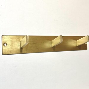 Brass Wall Mount Coat Rack- Brushed Brass Minimal Wall Mounted Coat ...
