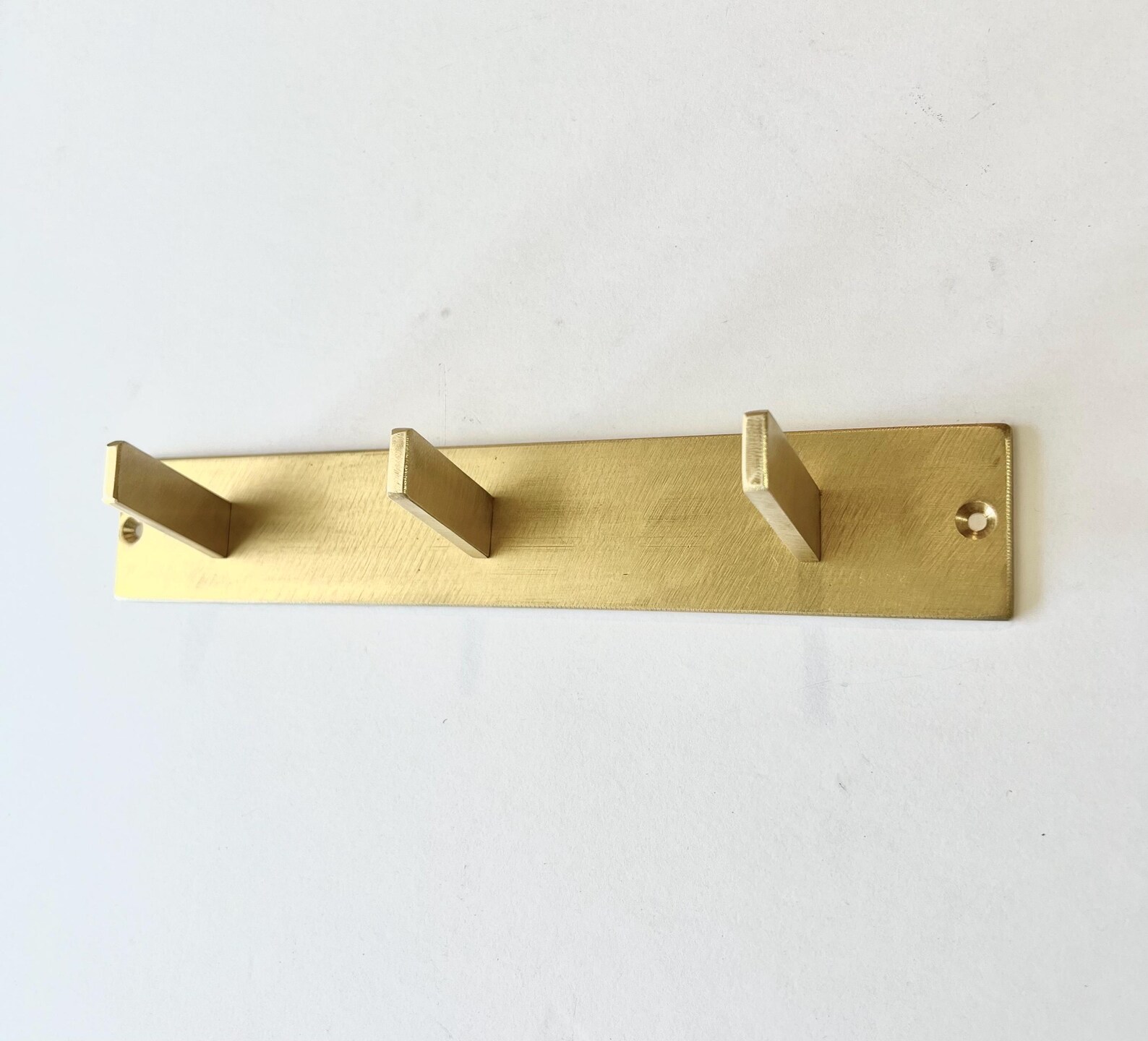 Brass Wall Mount Coat Rack- Brushed Brass Minimal Wall Mounted Coat ...