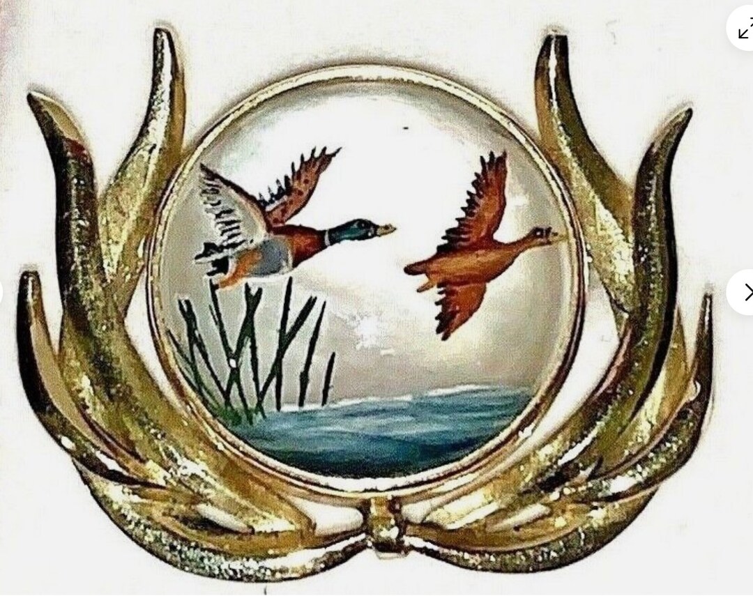 Beautiful Vintage 14K Yellow Gold Essex Crystal Ducks in Flight ...