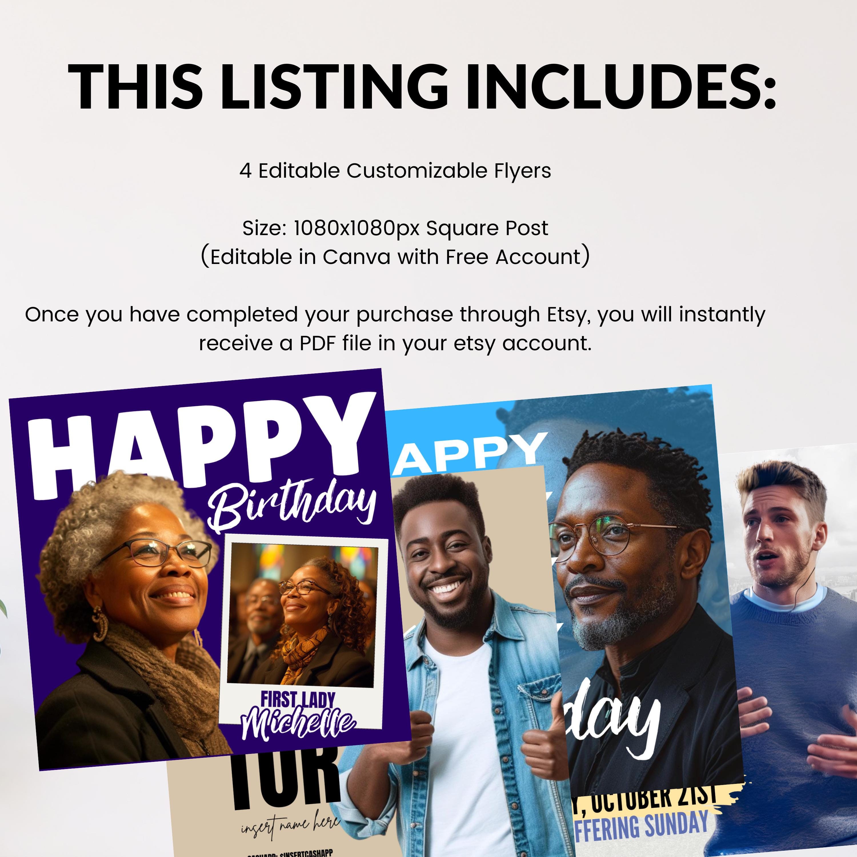 Church Flyer Bundle, Birthday Flyer, Birthday Party, Church Anniversary ...