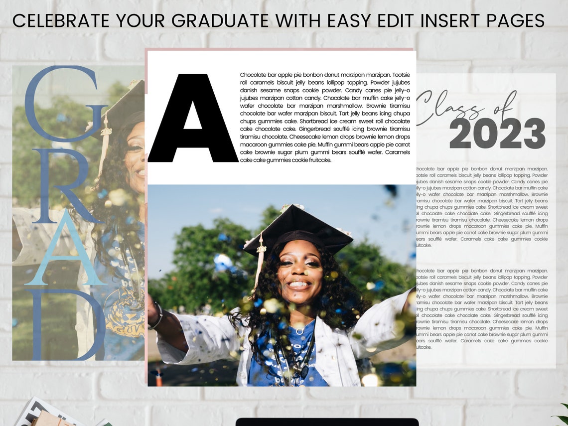 Editable Graduation Magazine Template: DIY Senior Invite (digital ...