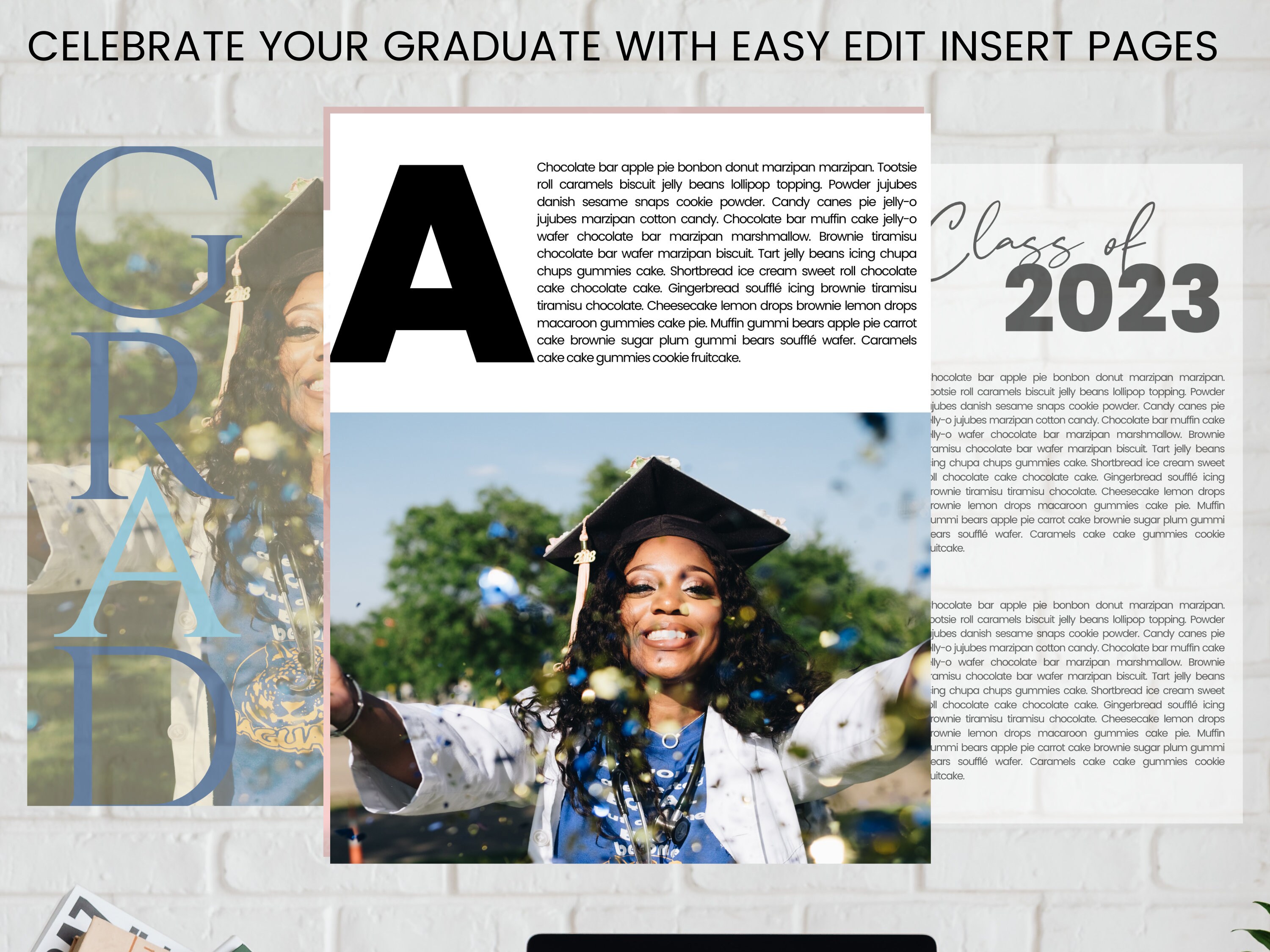 Editable Graduation Magazine Template: DIY Senior Invite (digital ...