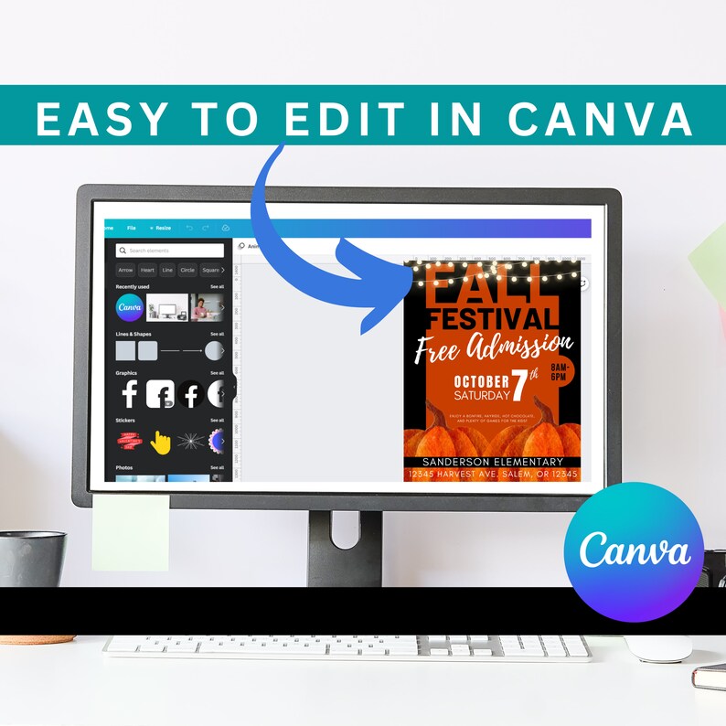 Editable Fall Festival Invitation: Pumpkin Patch Flyer (canva Template ...