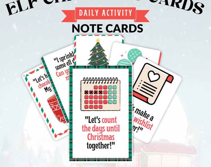 Printable Elf Letter & Activity Cards | Christmas Elf Kit (digital ...