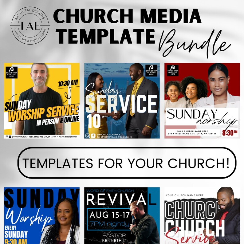 Church Flyer Template, Social Media Template Bundle, Church Anniversary ...