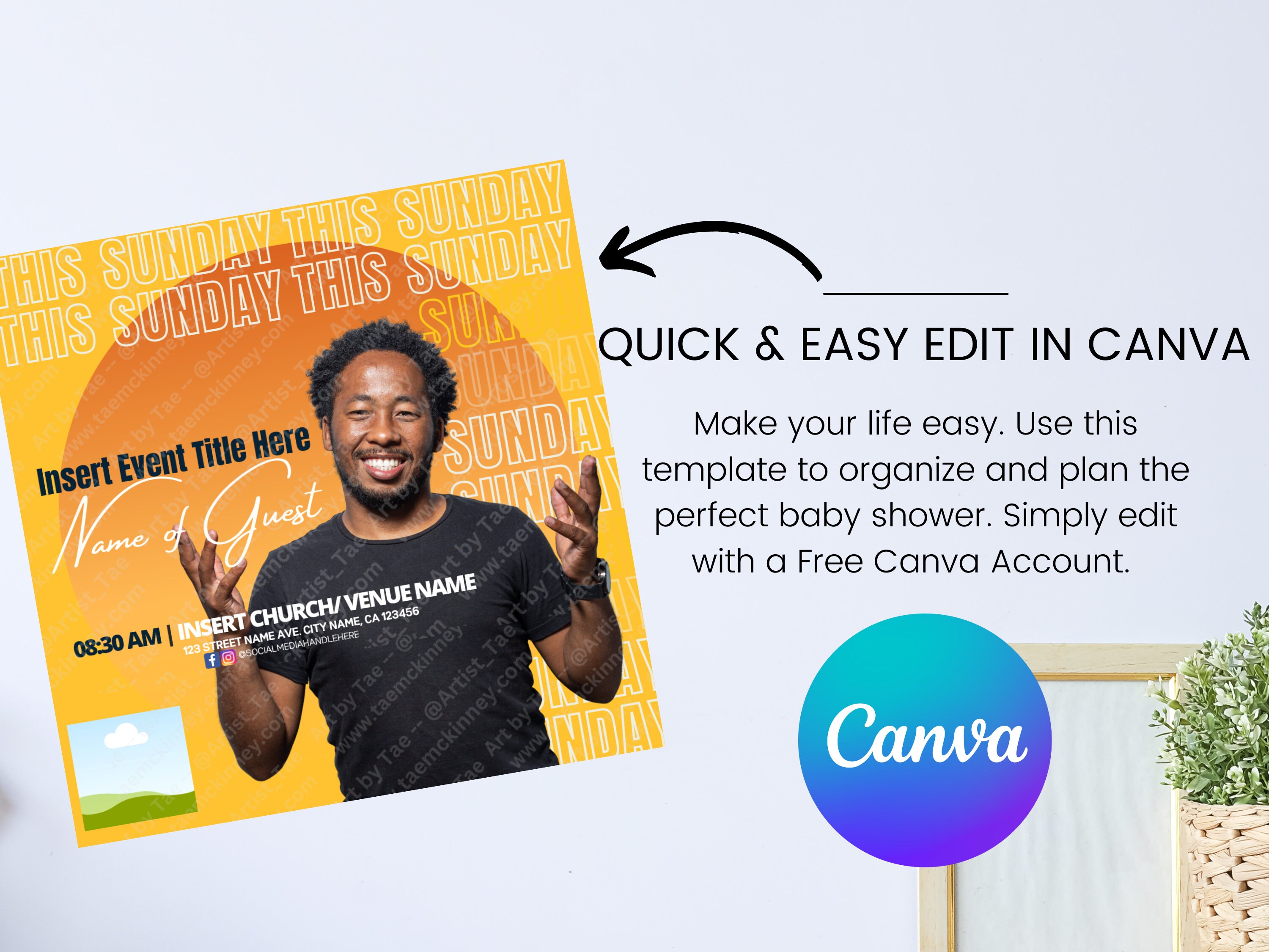 Church Media Bundle Yellow 2 Editable Templates Sunday - Etsy