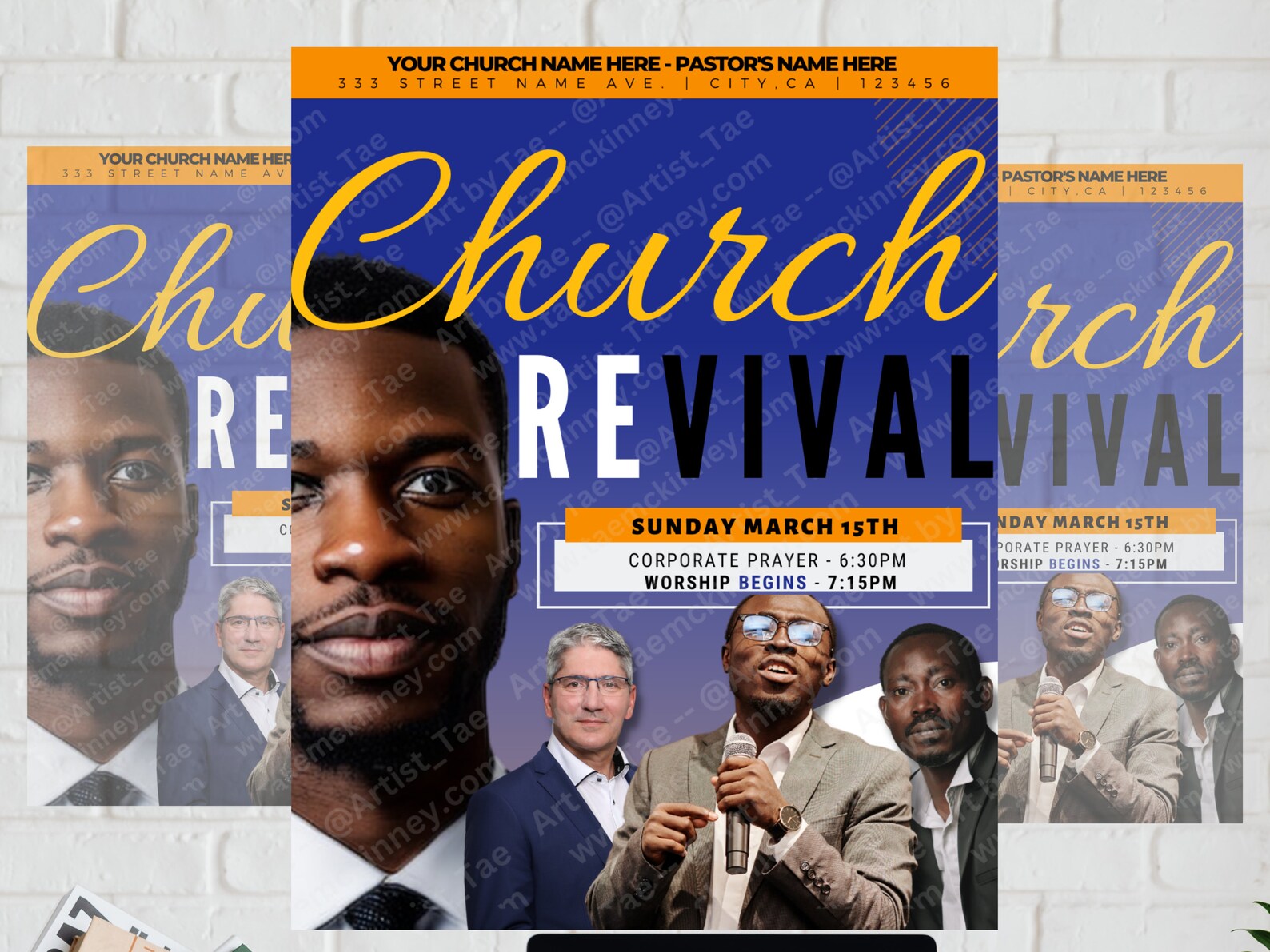 Church Revival Flyer Template: Sunday Service, Conference (canva DIY ...