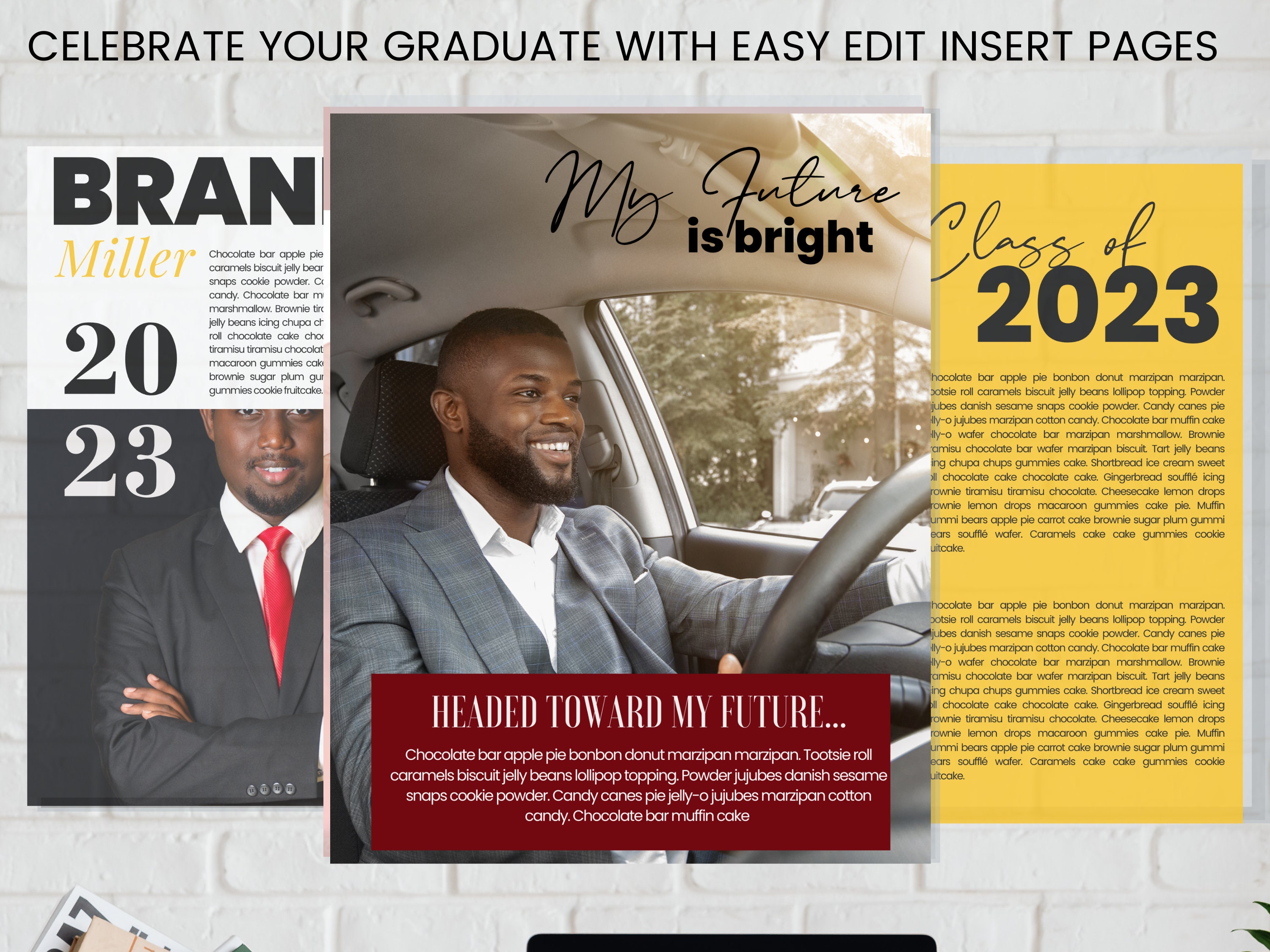 Graduation Magazine Invitation Template Bundle, Editable Graduation ...