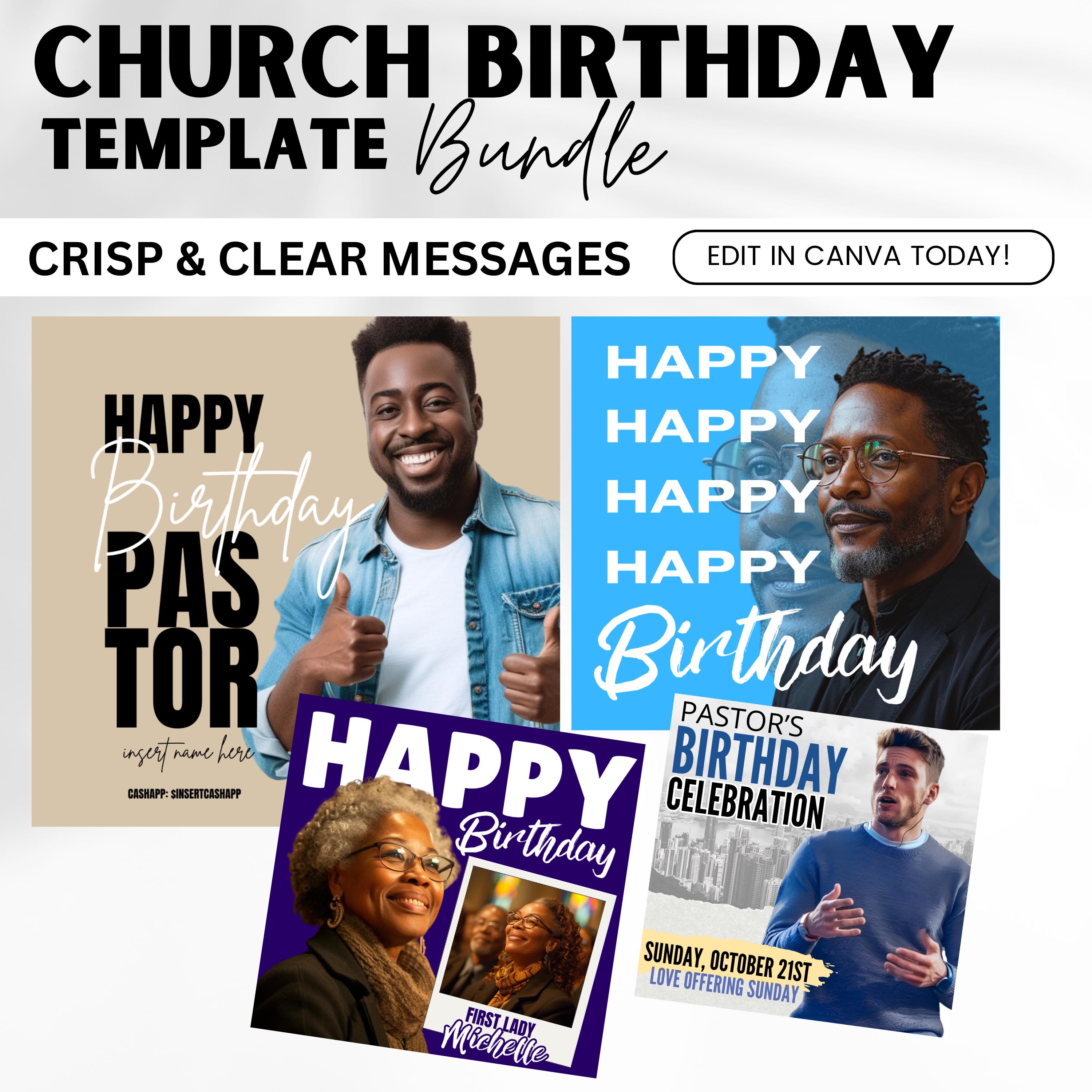 Church Flyer Bundle, Birthday Flyer, Birthday Party, Church Anniversary ...