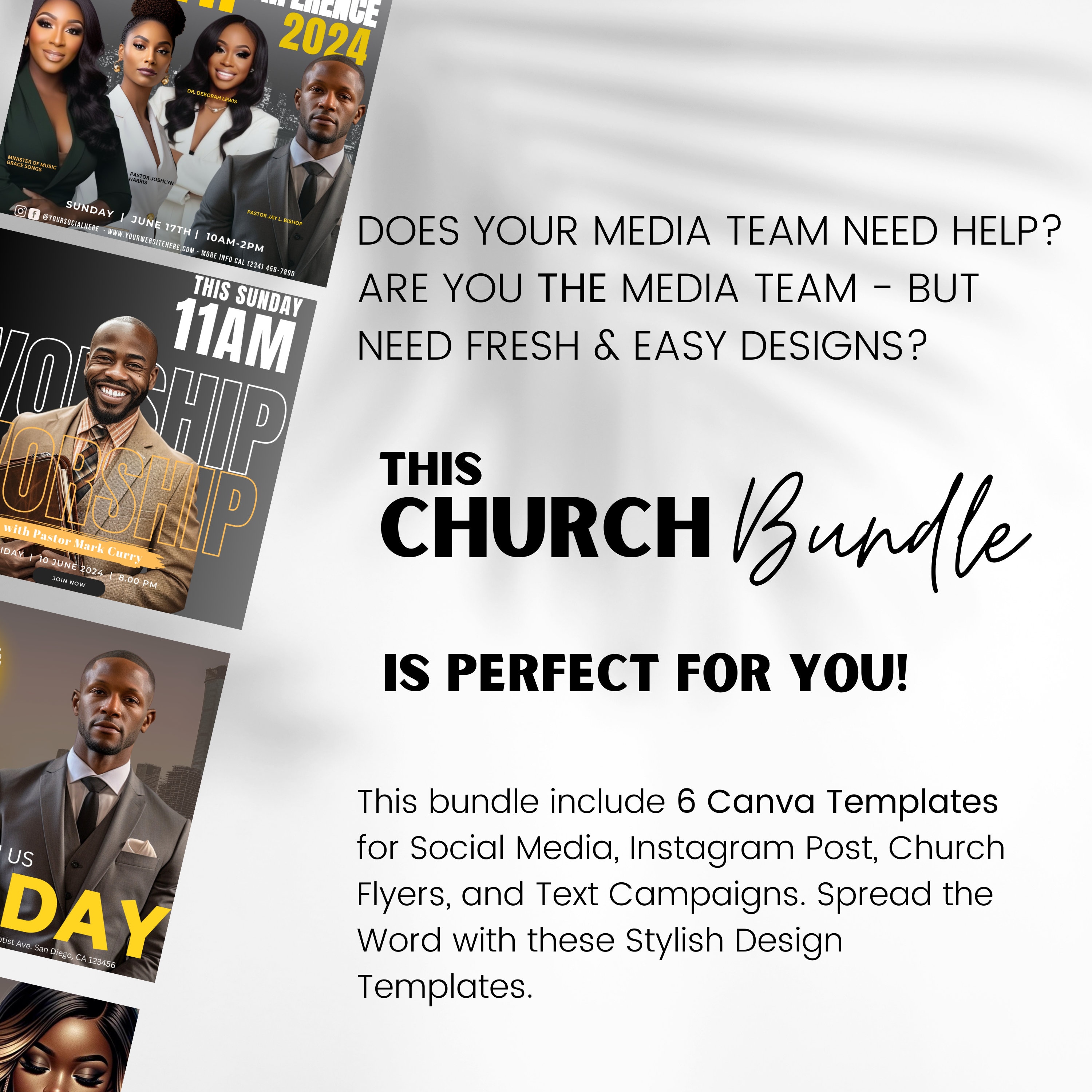 Church Flyer Template Bundle: Customizable Ministry Events | Easy Flyer ...