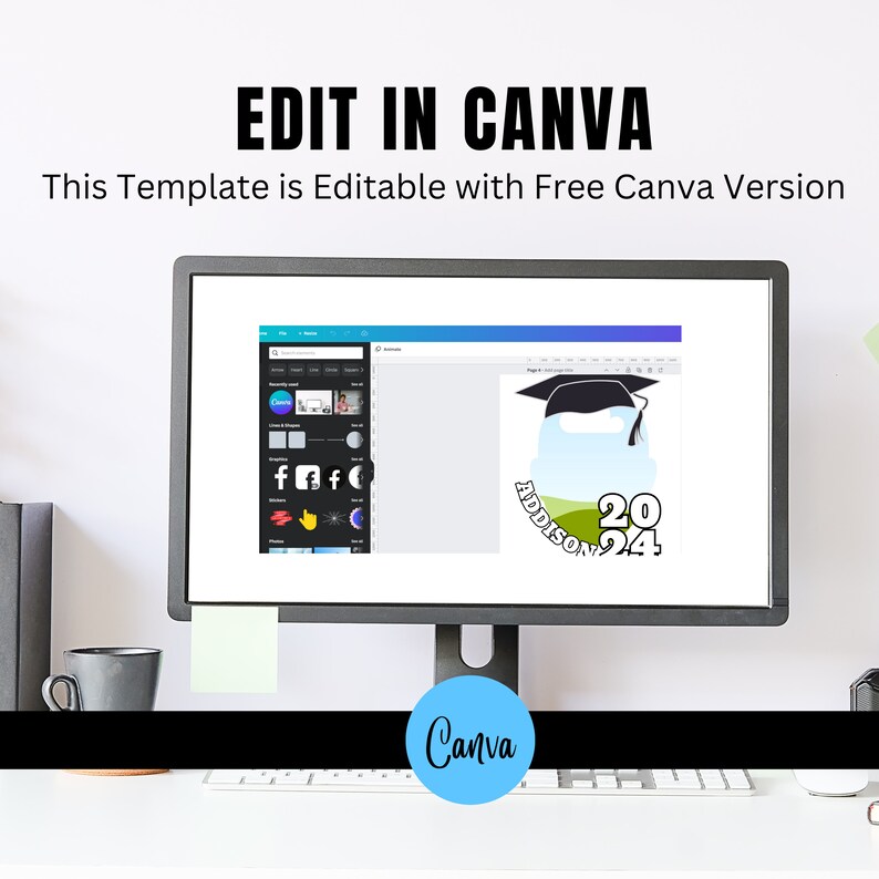 Personalized Graduation Fan Template: DIY Grad Centerpiece (digital ...