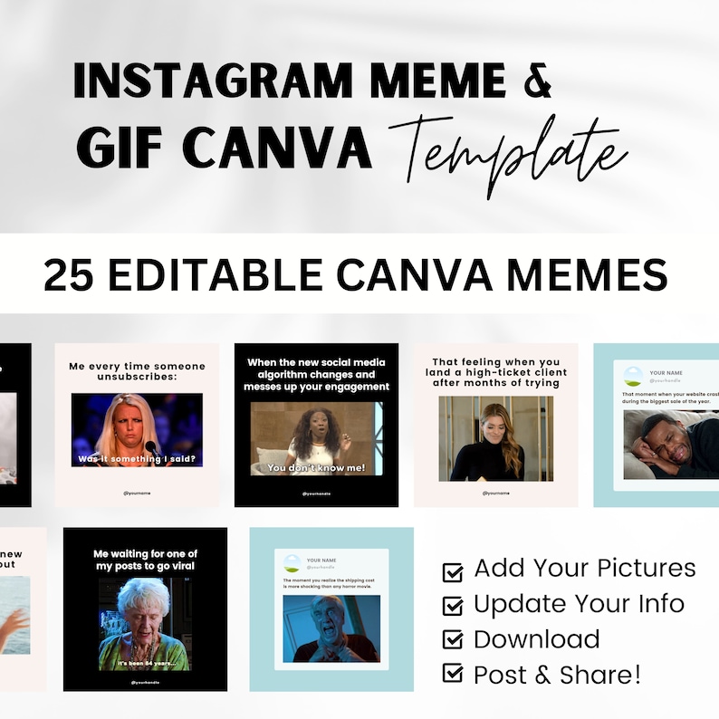 25 Instagram Meme Templates Canva, Animated GIF Social Media Post ...
