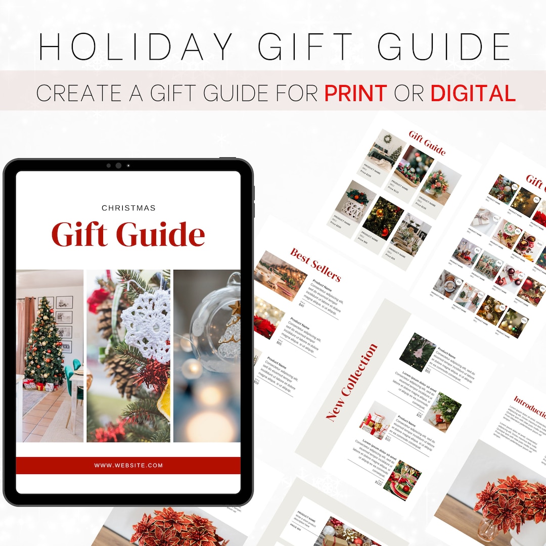 Christmas Gift Guide Template, Product Catalog, Lookbook, Editable Gift ...