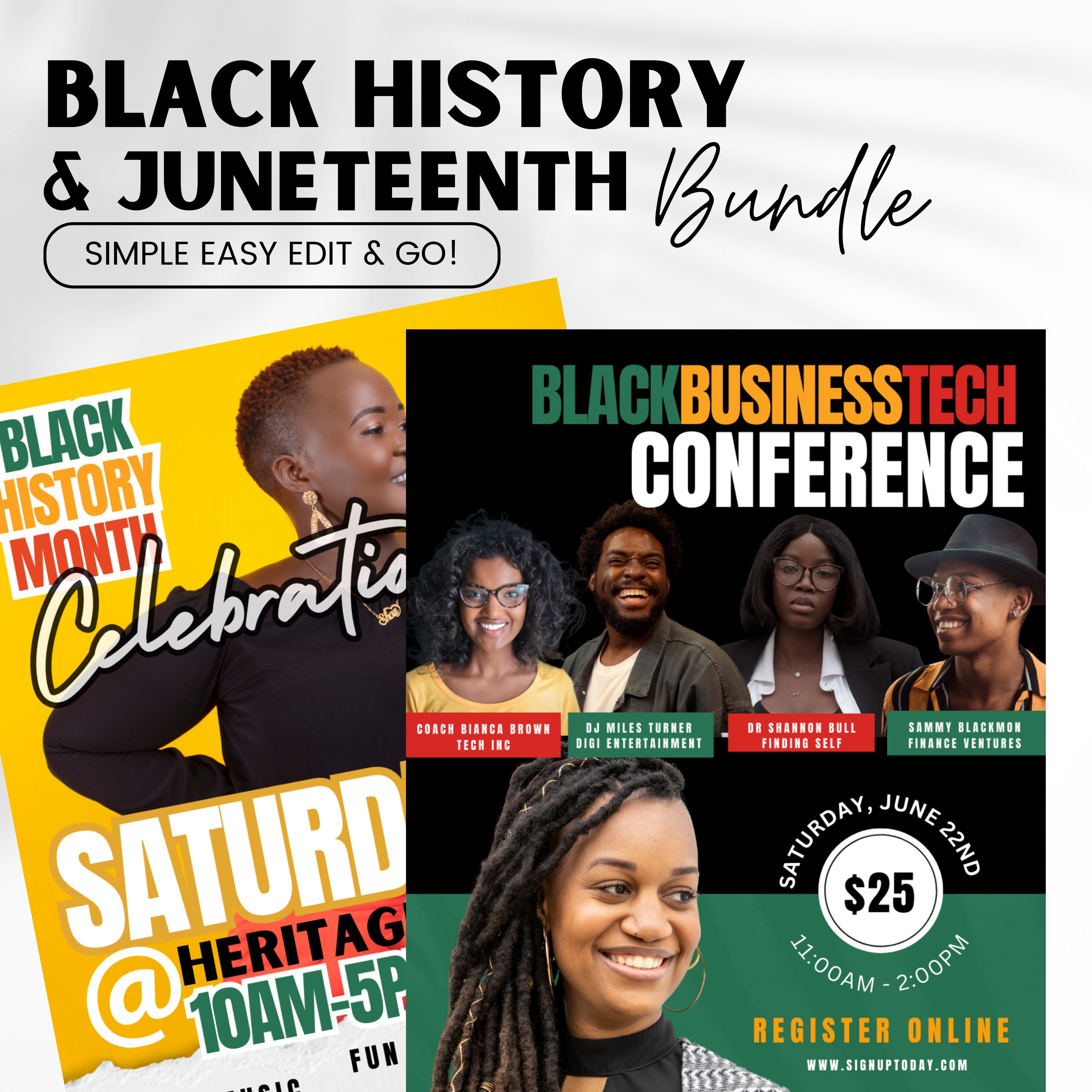 Black History Flyer Template Bundle, Community Fair, Juneteenth Flyer ...