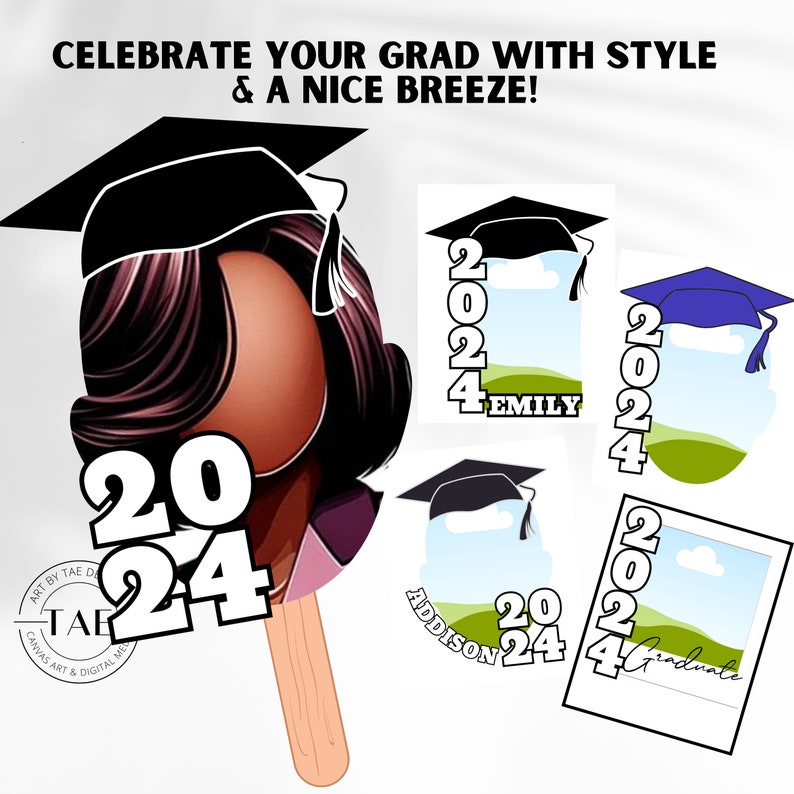 Personalized Graduation Fan Template: DIY Grad Centerpiece (digital ...