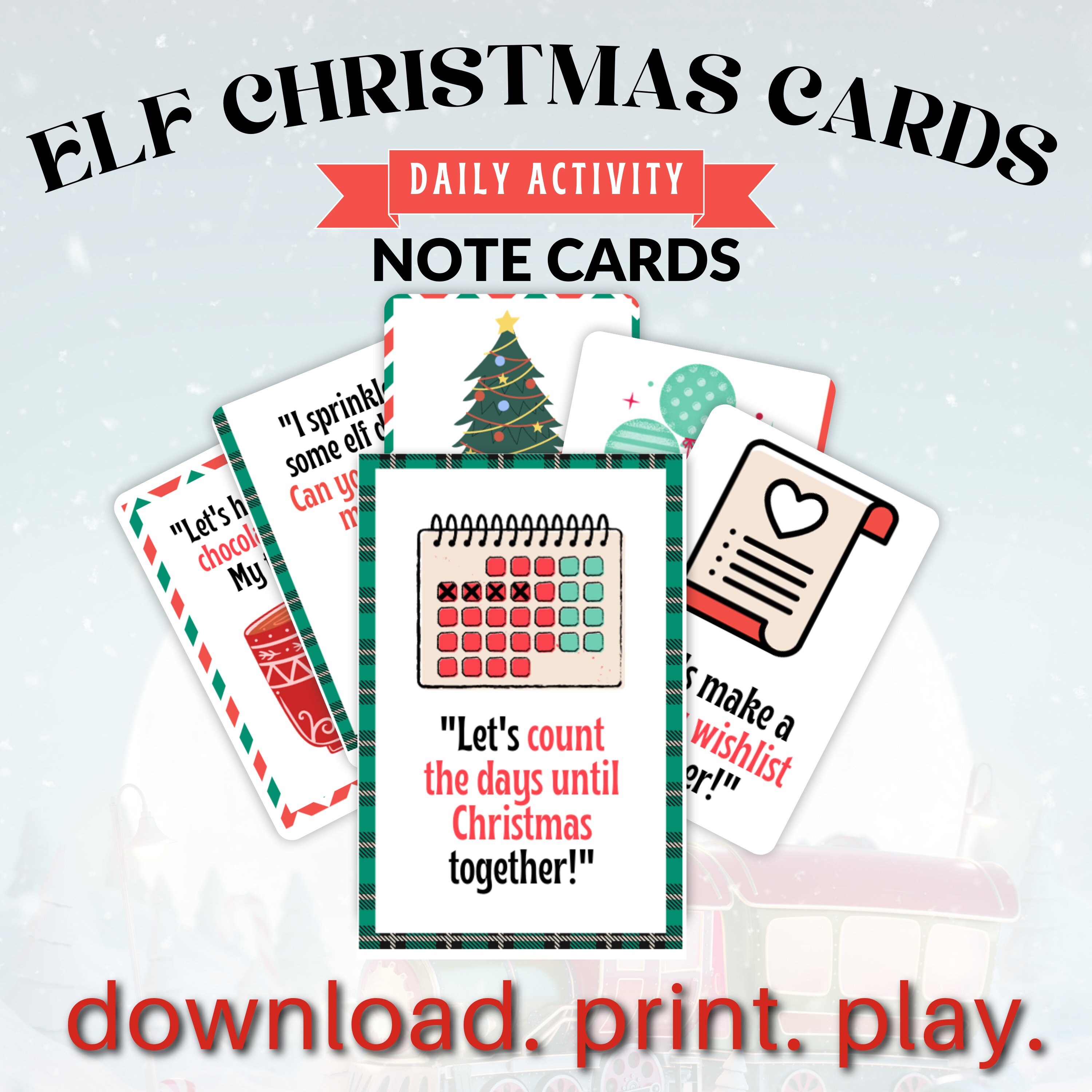Elf Notes Printable, Editable Elf Note Cards, Printable Elf Note ...
