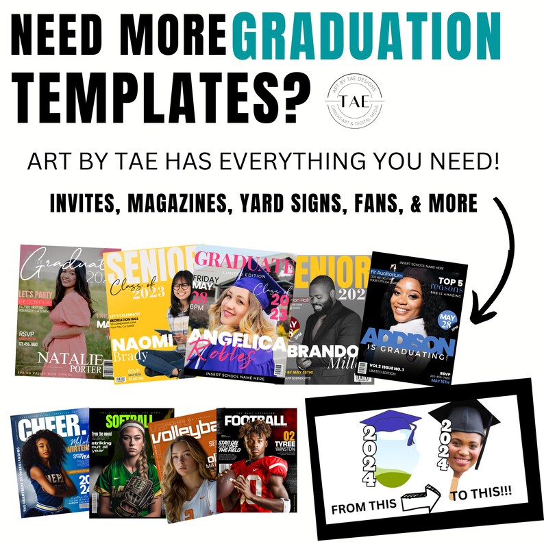 Cheerleading Graduation Magazine Template: DIY Senior Keepsake (digital ...