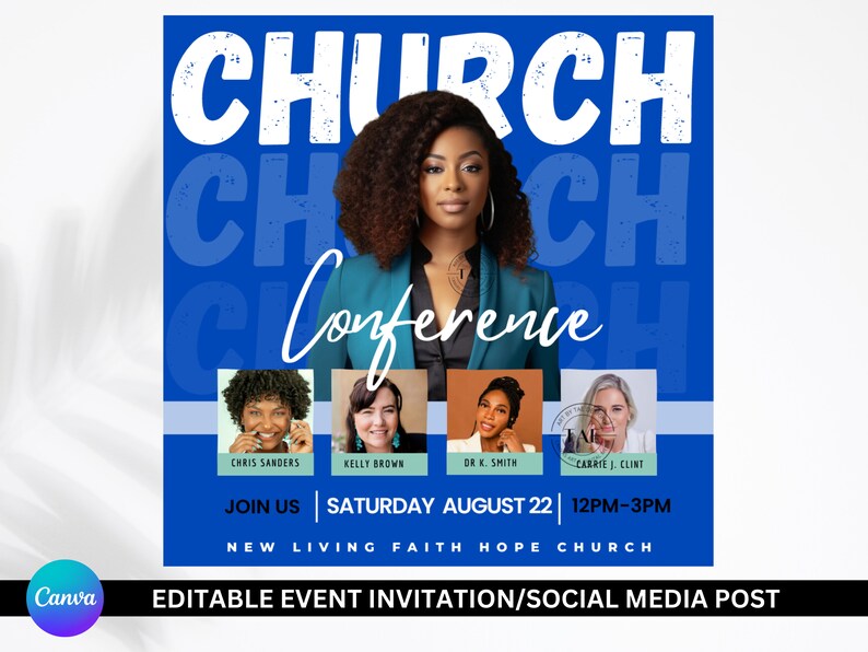 Church Conference Flyer Template: Worship & Prayer Service (CANVA) - Etsy