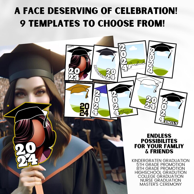 Personalized Graduation Fan Template: DIY Grad Centerpiece (digital ...