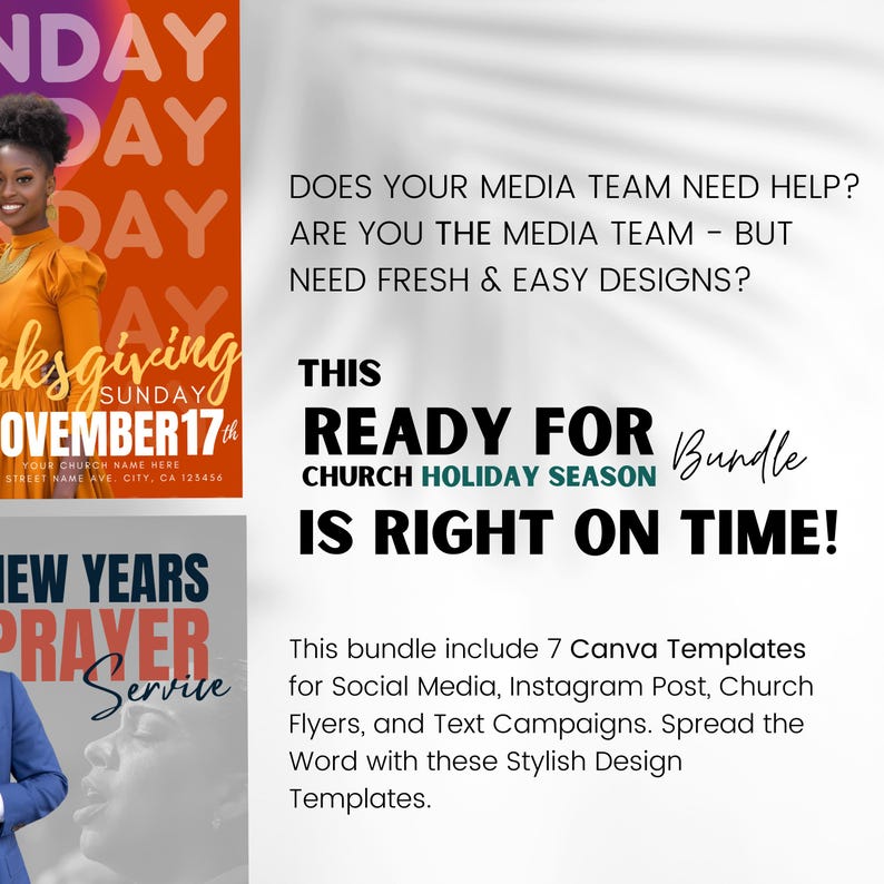Church Holiday Flyer Bundle: Canva Templates (digital Download ...