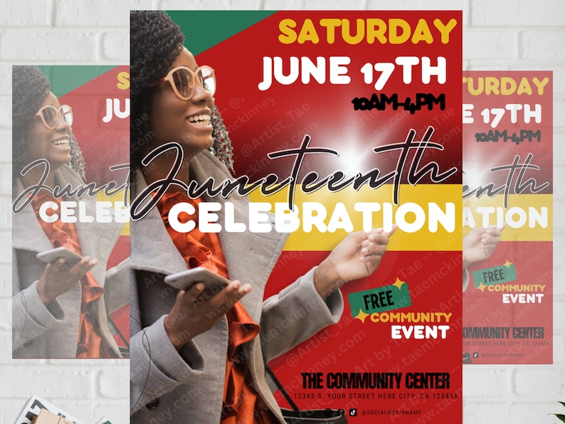 Juneteenth Flyer Template: DIY Flyer, Community Fair, Festival Flyer ...