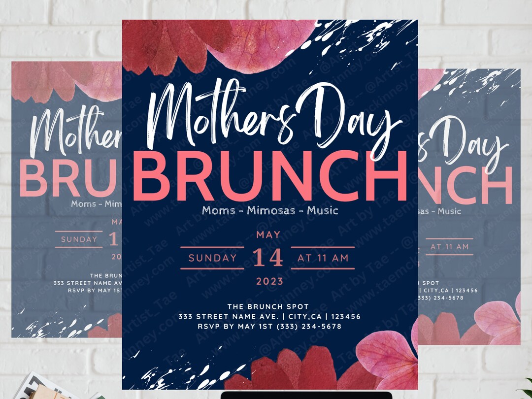 Editable MOTHER'S DAY Breakfast Social Media Flyer Invitation, Mothers ...