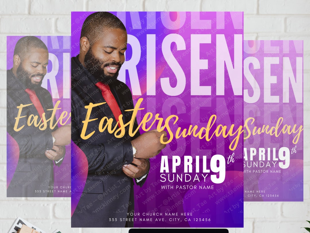 Easter Sunday Church Flyer Template: Canva DIY (digital Download ...