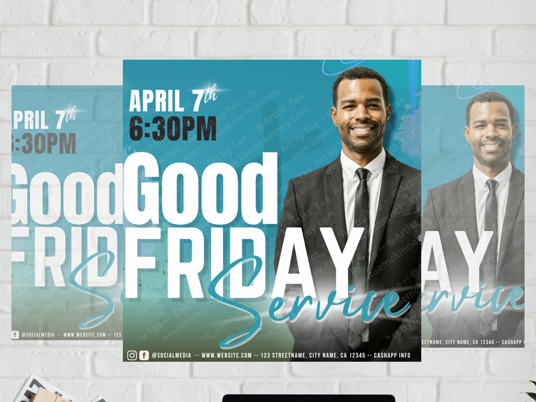 DIY Good Friday Church Flyer: Editable in Canva Resurrection Service ...