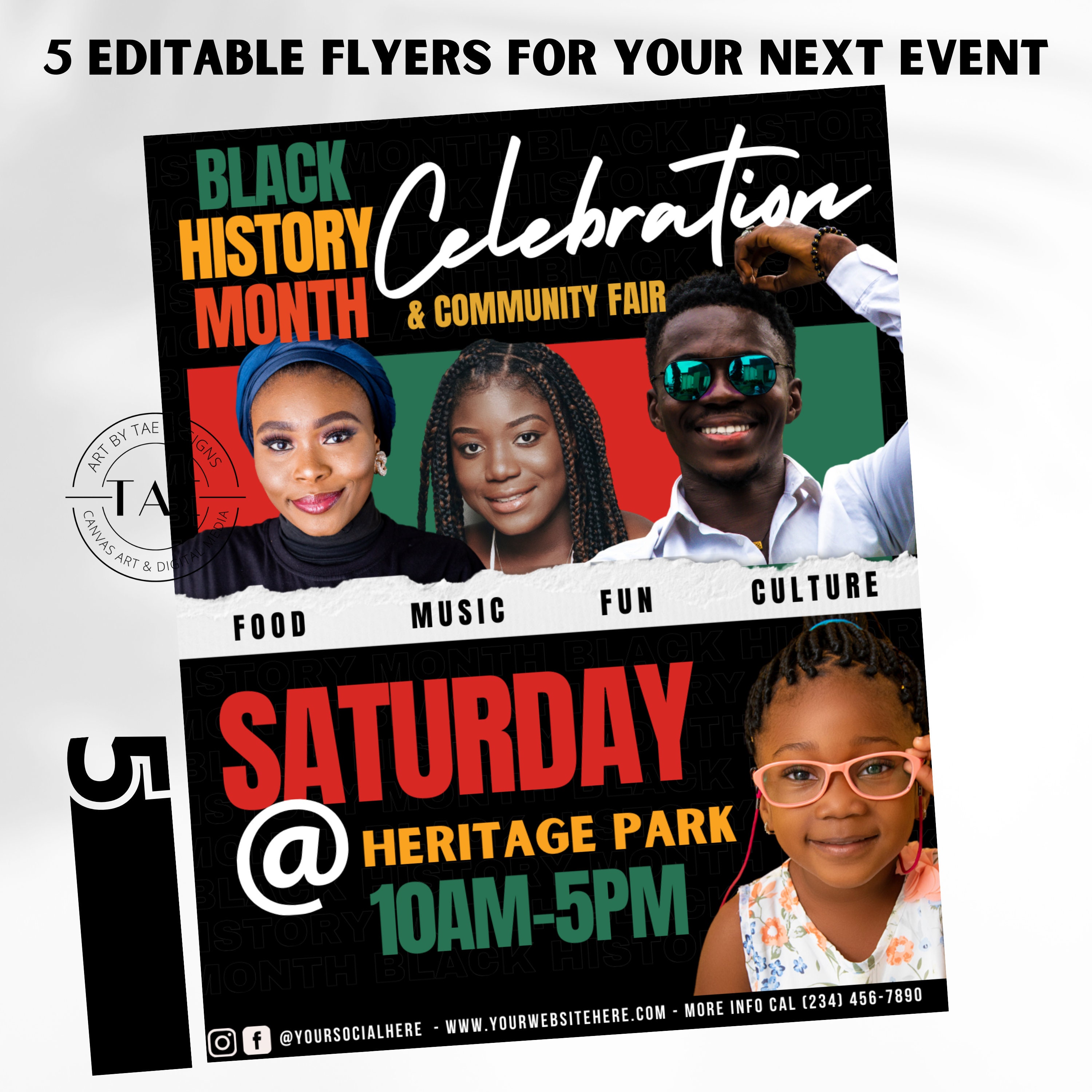 Black History Flyer Template Bundle, Community Fair, Juneteenth Flyer ...