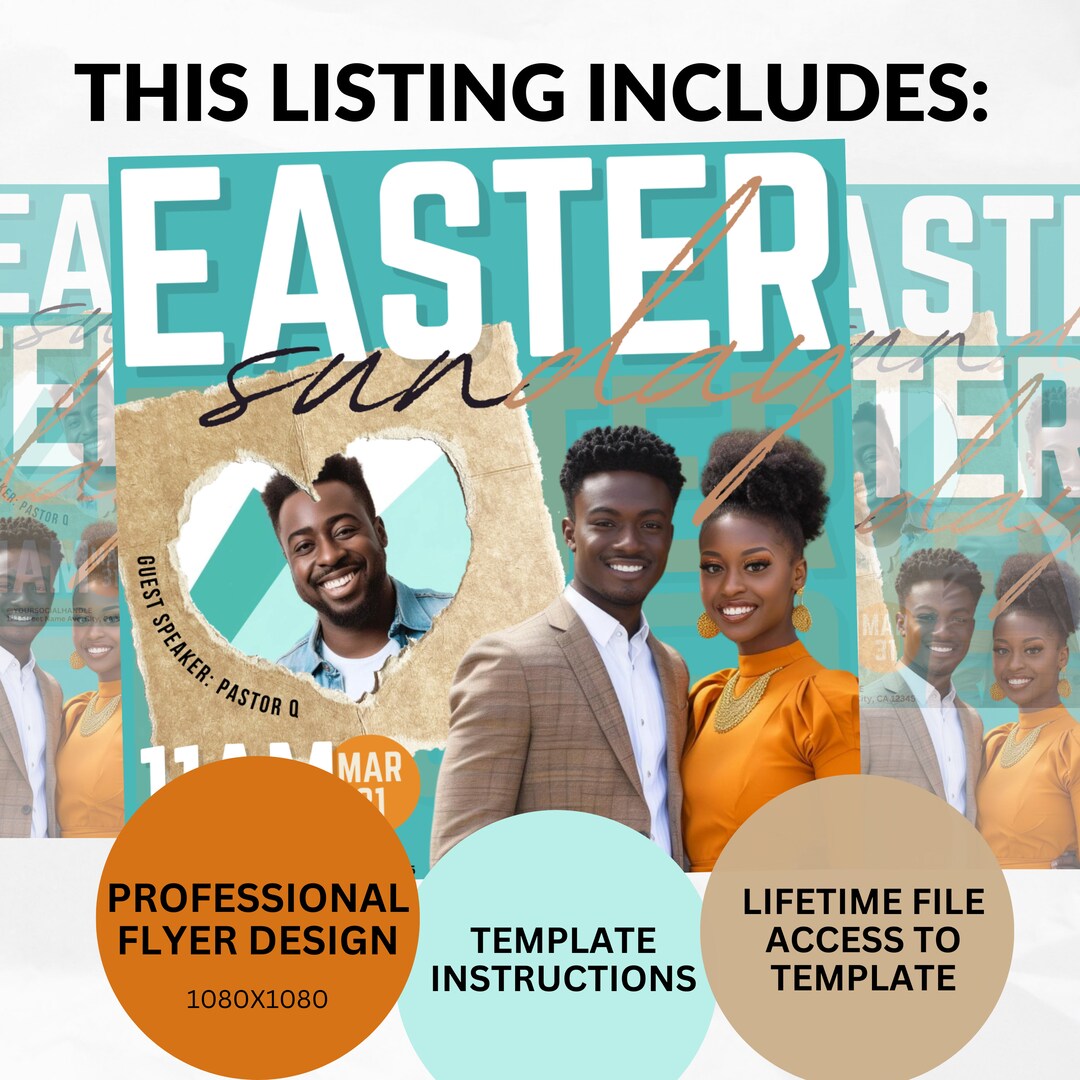 Easter Sunday Church Flyer, Resurrection Service, Church Conference ...