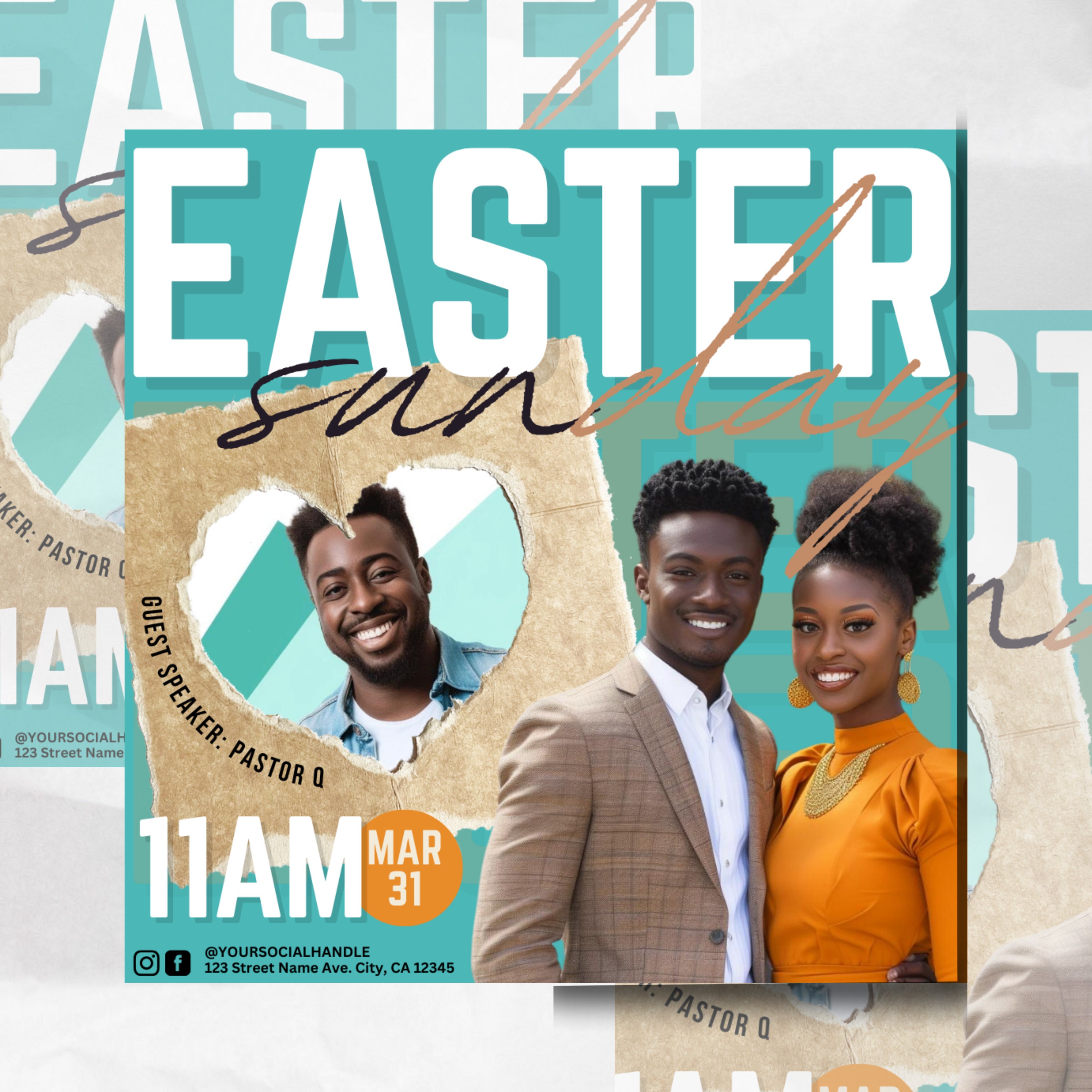 Easter Sunday Church Flyer, Resurrection Service, Church Conference ...