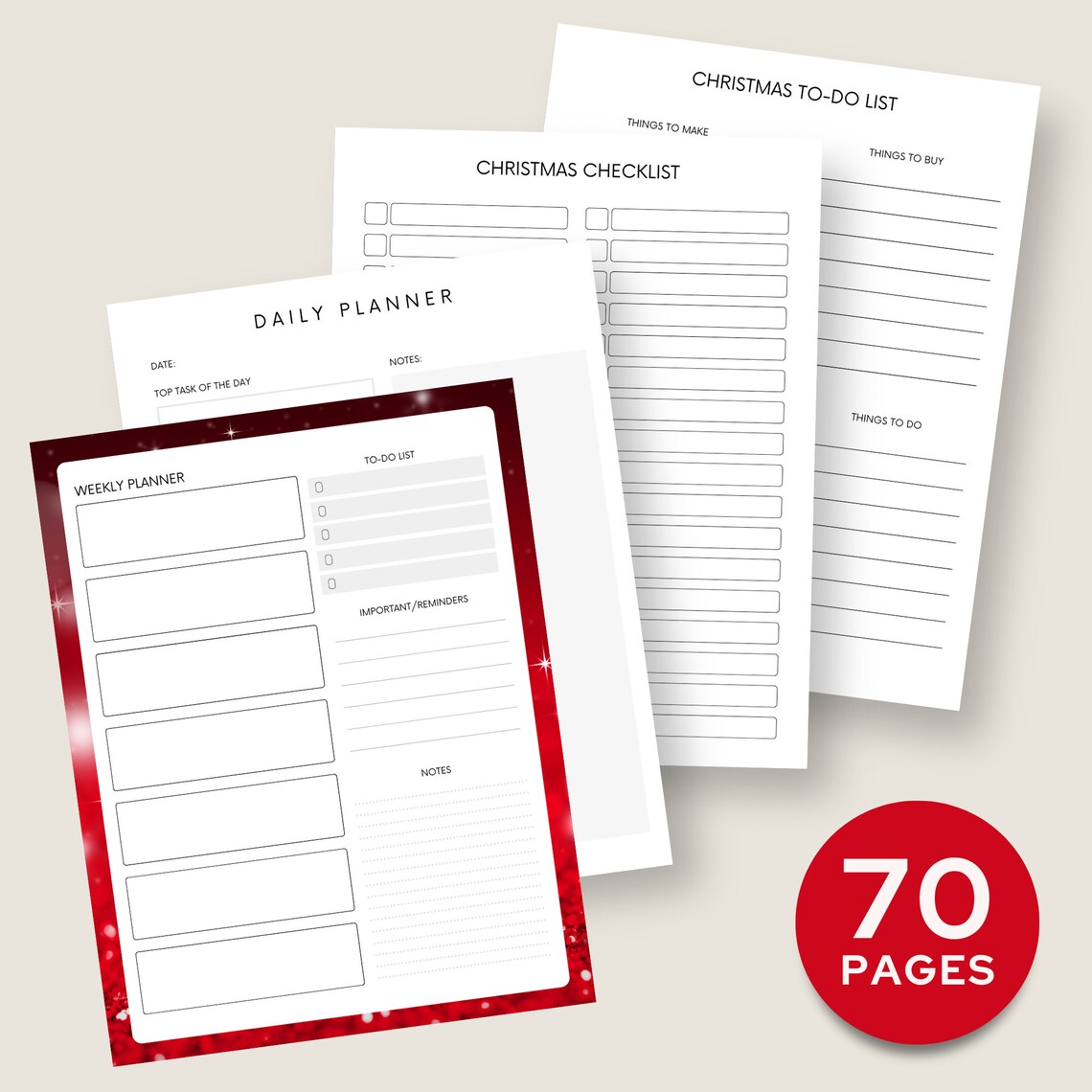 Christmas Planner Printable Holiday Planner Gift Budget - Etsy